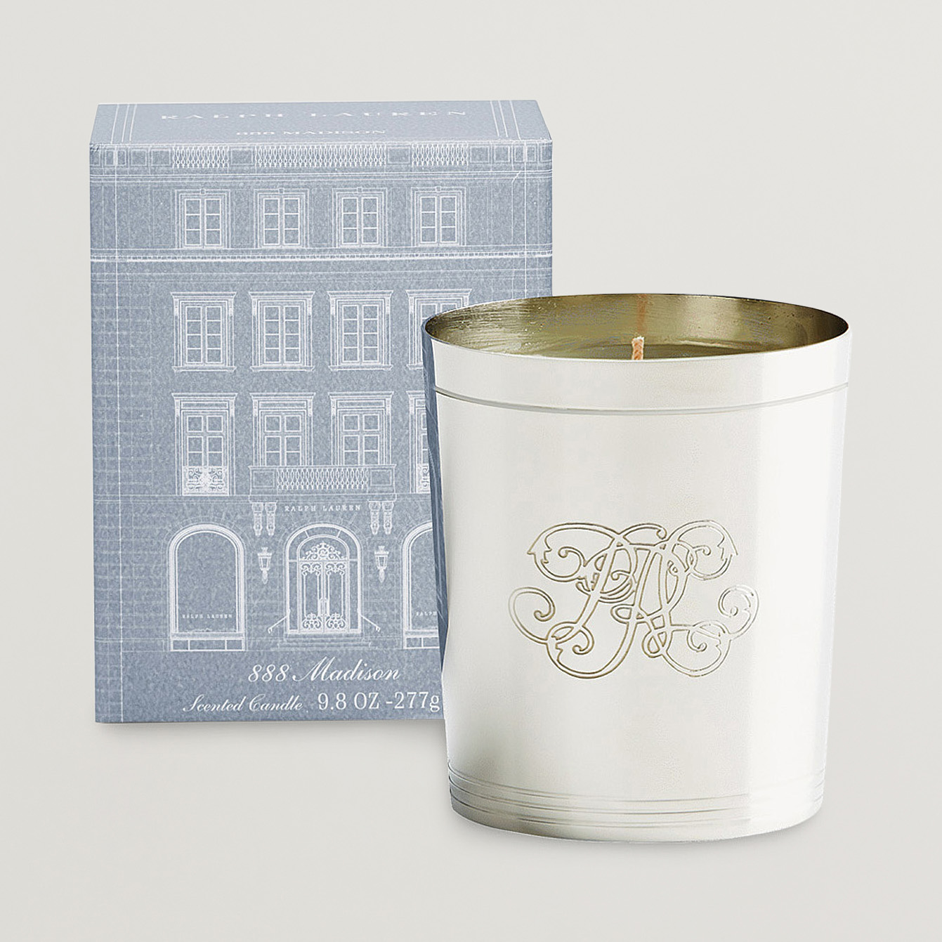 Ralph Lauren Home 888 Madison Flagship Single Wick Candle Silver en CareOfC