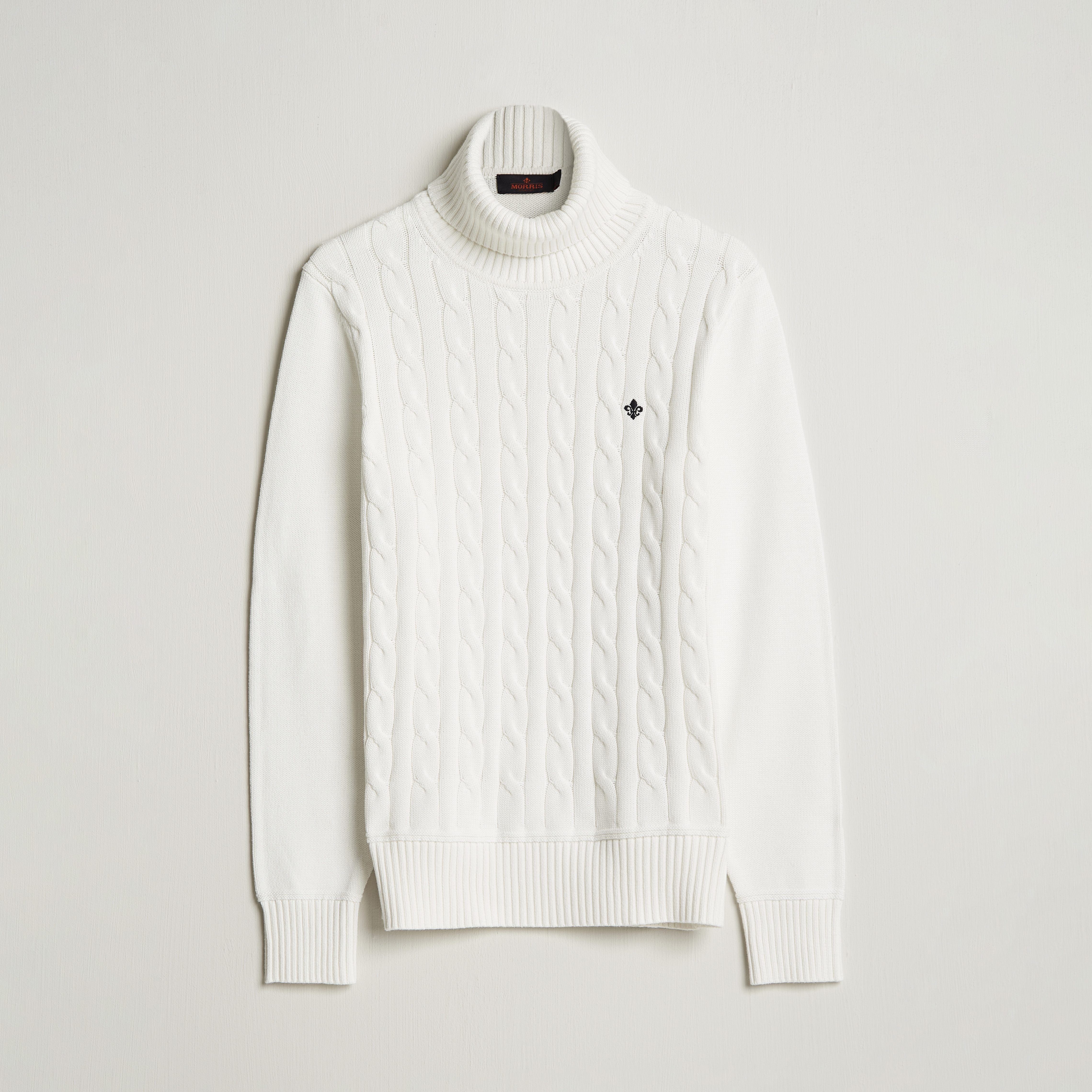 Morris Edmond Cable Rollneck Off White - KÃ¶p Morris CareOfCarl.es