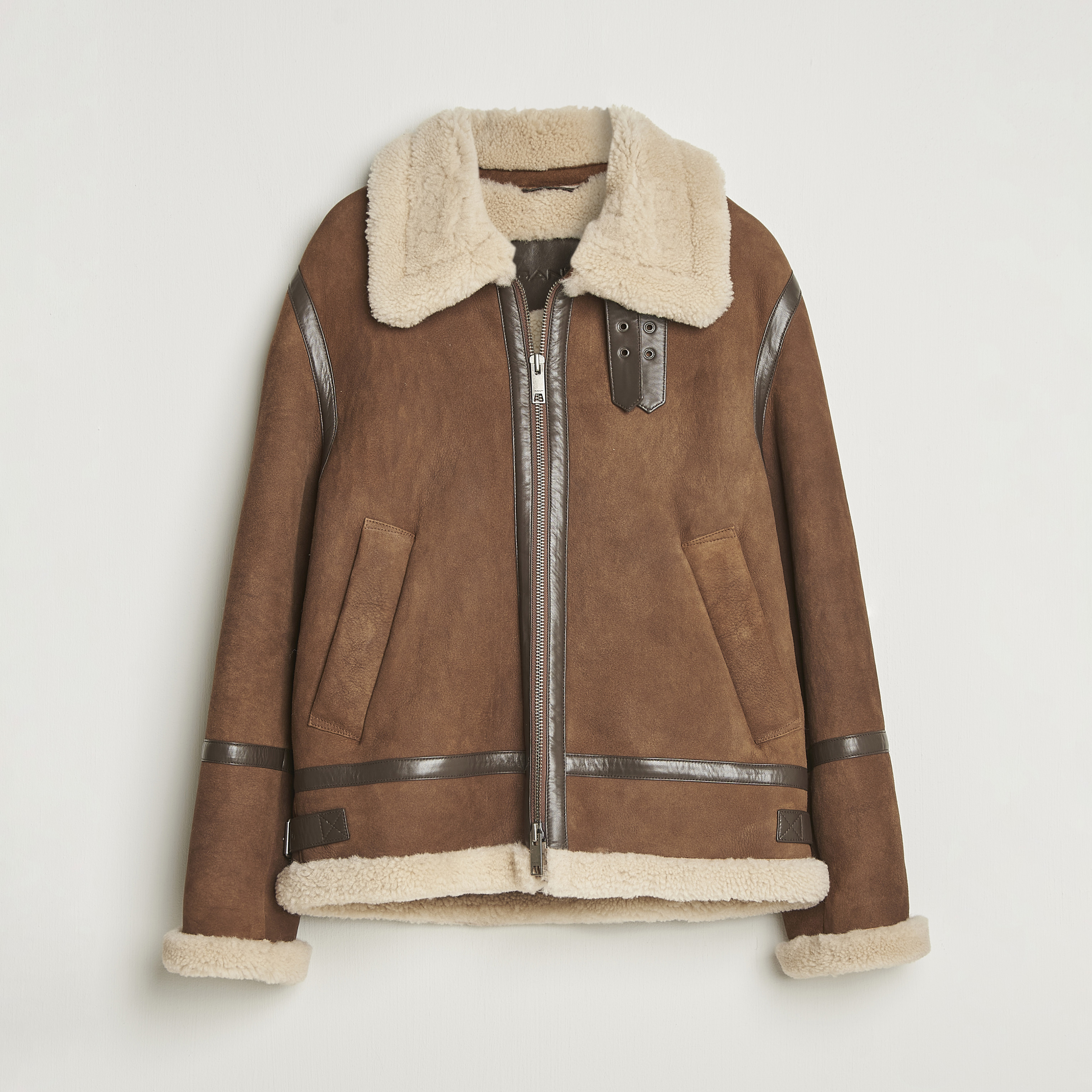 GANT Suede Shearling Jacket Mahogany Brown en CareOfCarl.es