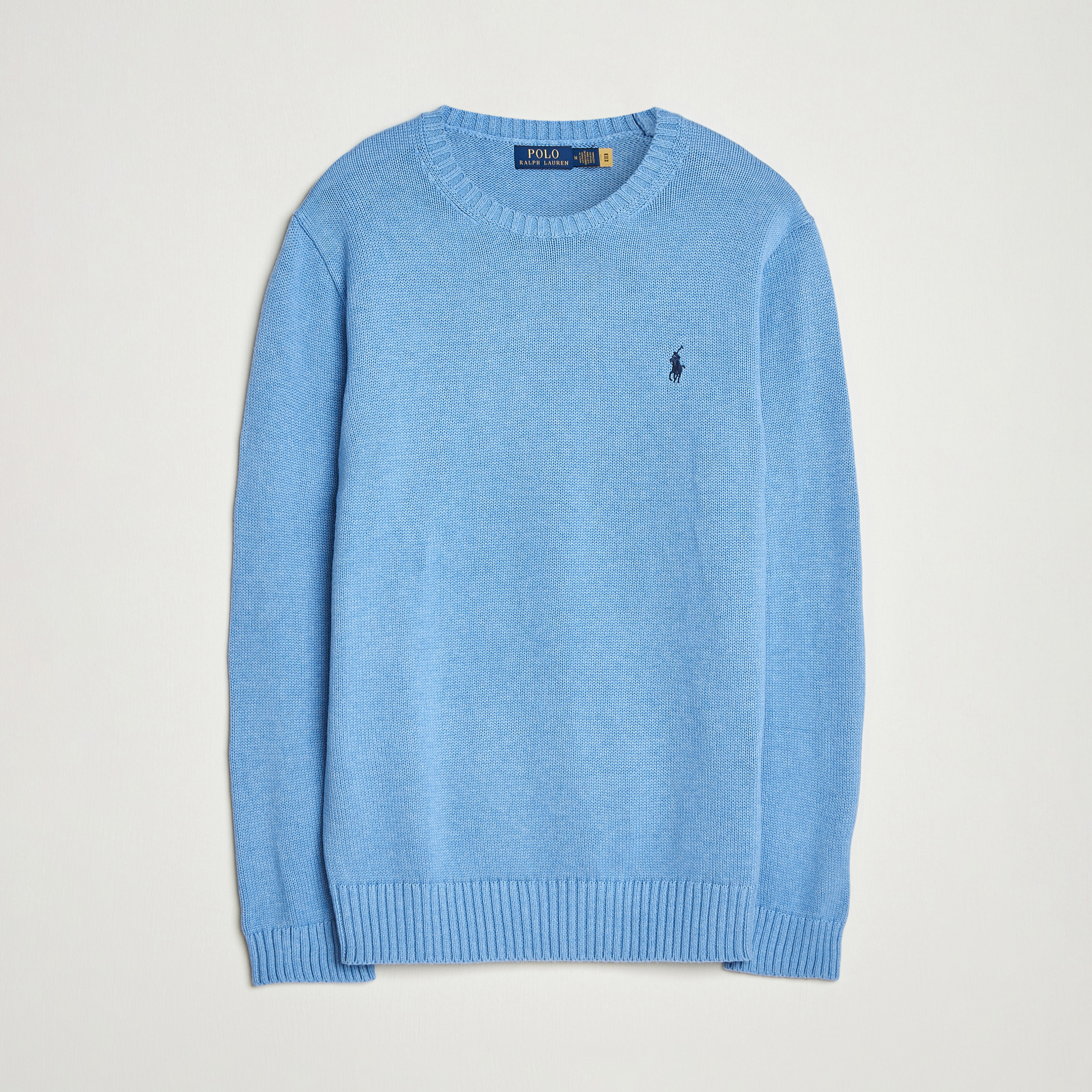 Polo Ralph Lauren Cotton Crew Neck Sweater Soft Royal Heather en CareOfCarl